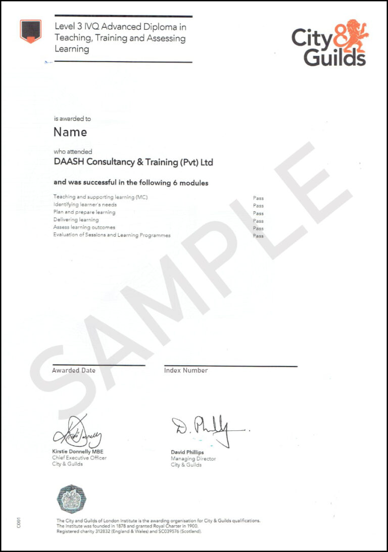 Train The Trainer - TTT or TOT - DAASH Global